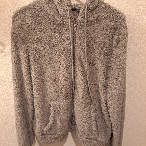 SHEIN | Sweaters | Fuzzy Zip Up | Poshmark